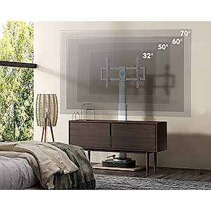 FITUEYES Swivel Floor TV Stand for 32 to 70 Inch TVs Tall Universal TV Stand Mount with Sturdy Wood Base, Space Saving for Corner Bedroom White