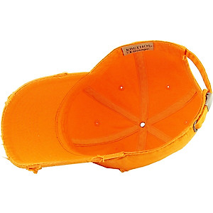 KBETHOS KBE-VINTAGE ORG Vintage Washed Cotton Baseball Cap, Orange