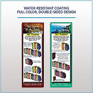 Books of The Bible Bookmarks - Devotional Companion, Church and Discipleship Teaching Aid, Gifts for Children, Seekers and Christians, Pack of 25, 2.75" x 8.25", by eThought (BB-A007-25-2.75x8.25)
