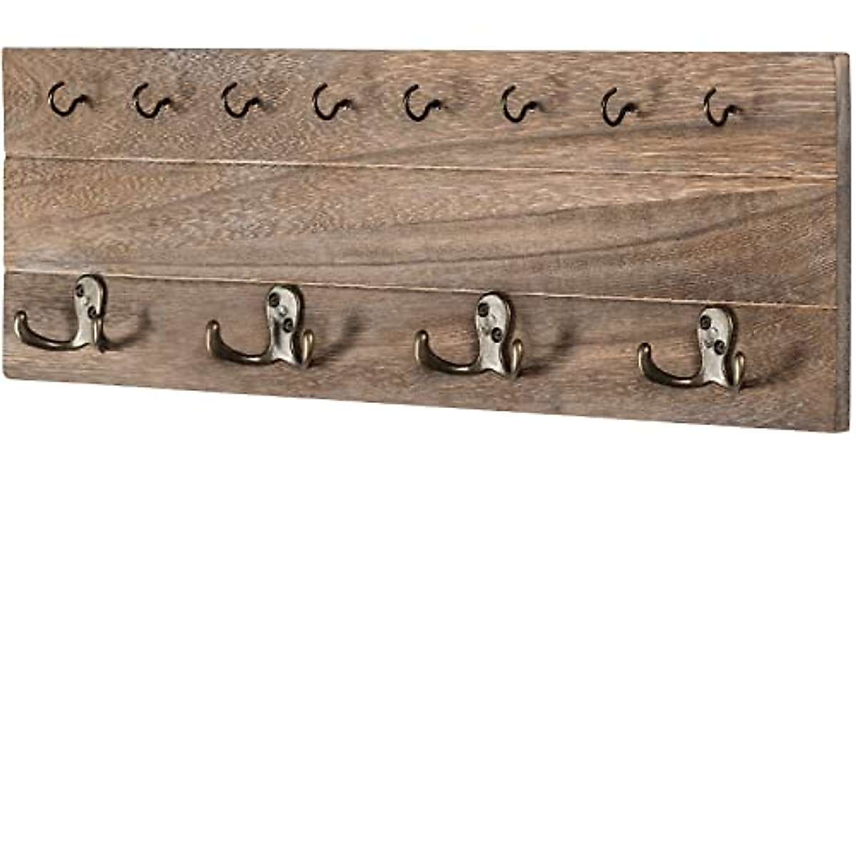 EXCELLO GLOBAL PRODUCTS Rustic, Shabby Chic Wall Mounted Hanging Entryway Coatrack Organizer. 24x8 - GPP-0017