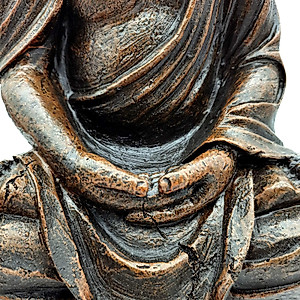 ZOWIE KING Meditating Buddha Statue for Home, 12" Buddha Decor Desk Zen Garden Buddah Decoration Home Figurine
