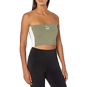 PUMA Women's Classics Bandeau, Deep Lichen Green, L