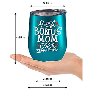 Fancyfams Bonus Mom Gifts, Mother in Law Gifts from Daughter in Law, Gifts for Mother in Law, Gifts for Stepmom, Mother in Law Gift, Gift for Stepmom, Wine Tumbler (Turquoise)