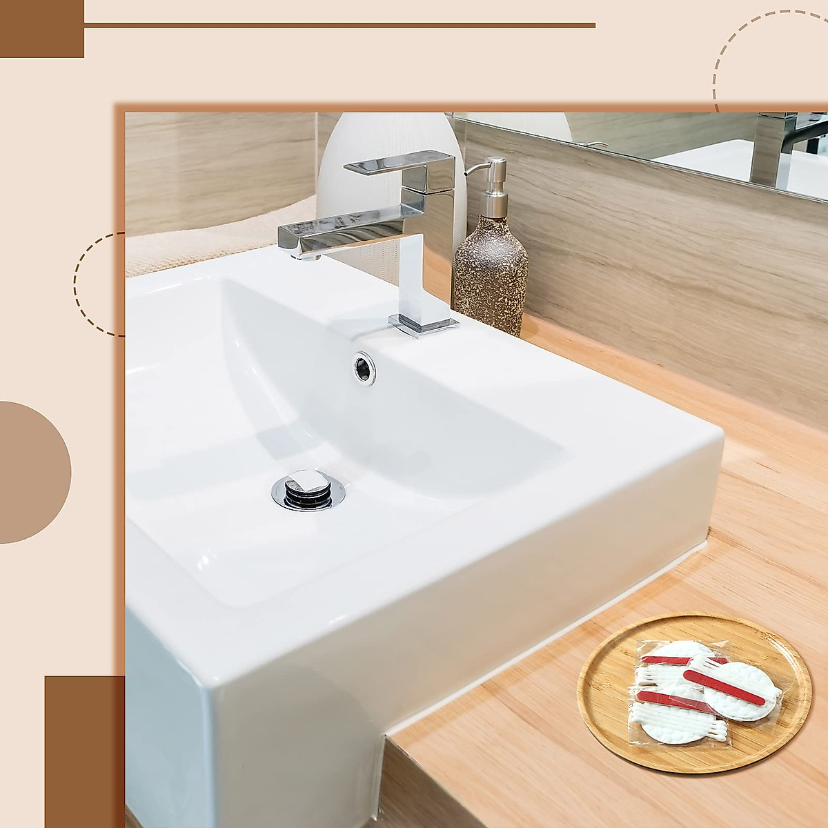 200 Pieces Hotel Vanity Kit Individually Wrapped Hotel Amenities Disposable Travel Size Hotel Hospitality Supplies, Each Includes 2 Cotton Pads 4 Cotton Swabs Nail File for Motels Makeup Toiletries