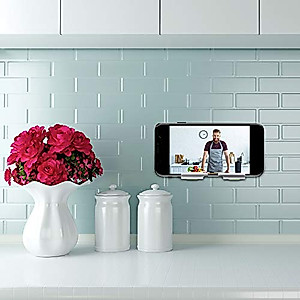 Weewooday 3 Pieces Wall Phone Holders Adjustable Waterproof Shower Phone Stand Universal Aluminum Cell Phone Holder for Most Smartphones and Tablets in Bed Bathroom Kitchen