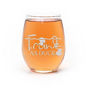 Frunk As Duck Stemless Wine Glass - Funny Wine Glass, Funny Drinking Glass, Birthday Wine Gift, Wine Lover Gift, Fun Wine Glass