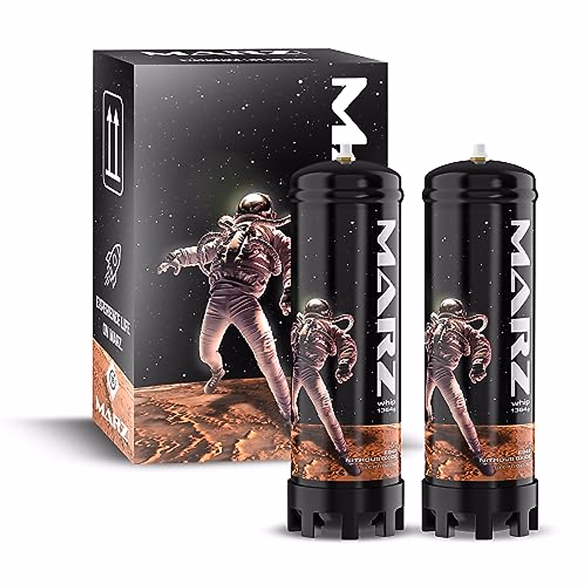 Marz Premium Whipped Cream Charger 1364g 2.2L - Food Grade Nitrous Oxide Tank Pure Flavored N2O Chargers - For Any Standard Whipping Cream Dispenser – (1 Cylinder)