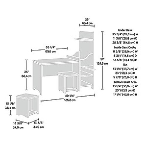 Sauder Pinwheel Kids Activity Center, Soft White finish