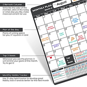 ALEZEL Magnetic Calendar for Refrigerator - 13"x17", Dry Erase Fridge Calendar Set (4 Boards) - Monthly & Weekly Planner Whiteboard, Blank & to Do List White Board, 6 Markers + Eraser