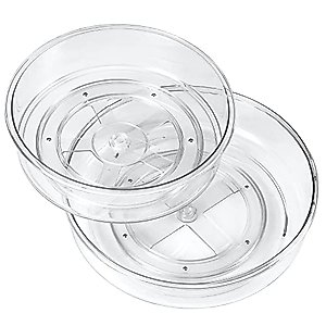 Lazy Susan Organizer for Cabinet, 12 Inch &10 Inch Clear Lazy Susan Turntable for Fridge, Pantry Organization and Storage, Kitchen Spice Rack, Bathroom, Vanity, Countertop, Under Sink and Table