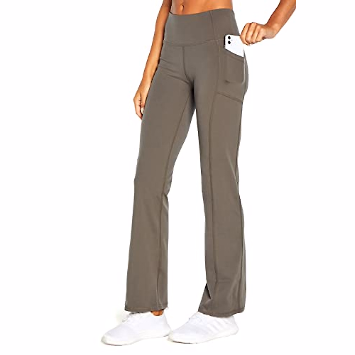 Jessica Simpson Sportswear Women's Standard Tummy Control Bootcut Pocket Pant, Gunmetal, Large