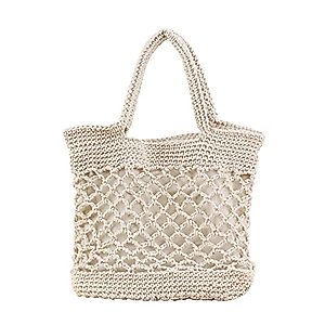 TENDYCOCO Hand-woven Straw Shoulder Tote Crochet Summer Beach Bag Woven Handbag & Purse Handmade for Women