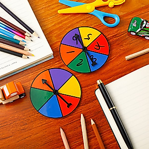 Chivao 10 Sets Game Spinner Wheel Square Blank Game Spinners Erasable Game Spinner Board with Plastic Rotating Arrows Math Spinner for Game Prizes (Colorful)