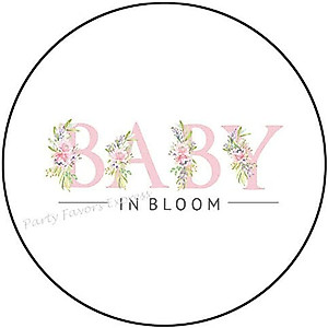 1.5" Inch Baby in Bloom Baby Shower Stickers - Baby Shower Stickers Girl - Baby in Bloom Stickers for Baby Shower Envelope Seals Labels - D #AA61RK (90 Pcs)