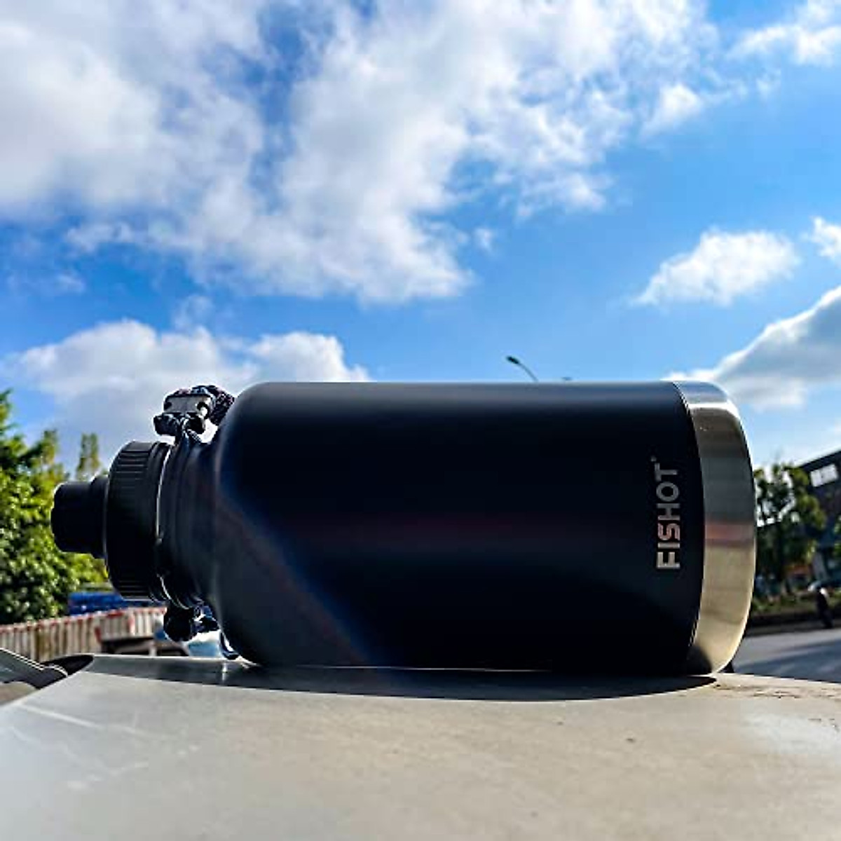 Fishot 64 oz Insulated Water Bottle bundled with 32 oz Stainless Steel Water Bottle