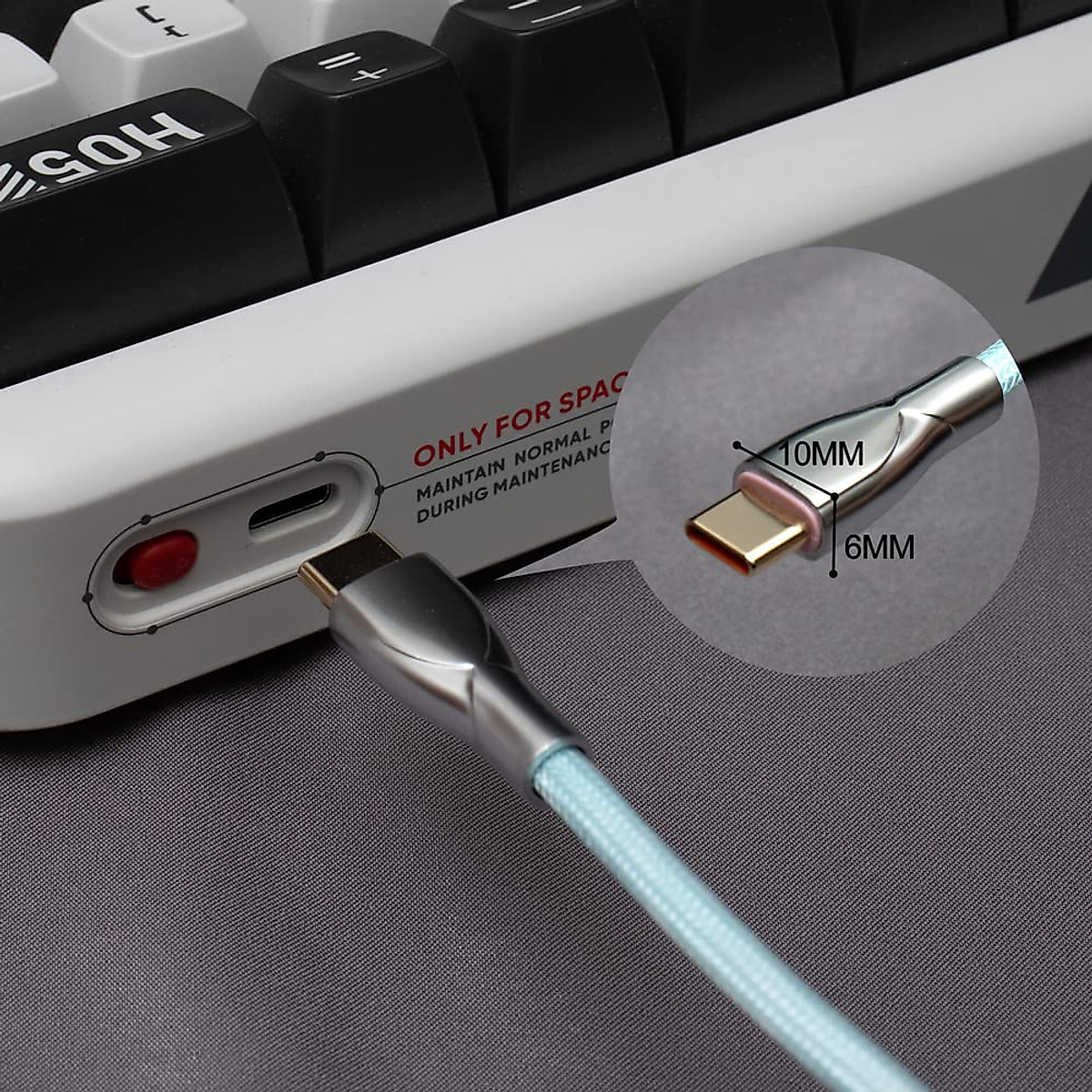 Sumgsn Custom Coiled Keyboard Cable USB Type-C for Mechanical Gaming Keyboard 1.8m