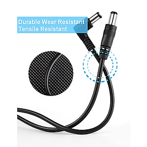 Mr.Power Guitar Effect Pedal DC Cable 5.5 x 2.1mm Power Lead/Cord, Male to Male 24AWG Connector Plug Wire Adapter (24 in, 8 Pack)