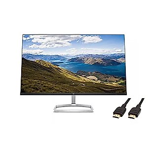 HP 27" IPS Diagonal FHD (1920 x 1080) Anti-Glare Computer Monitor | AMD FreeSync | Low Blue Light Mode | HDMI DisplayPort | 178° Height Adjustable | with High Speed HDMI Cable Bundle