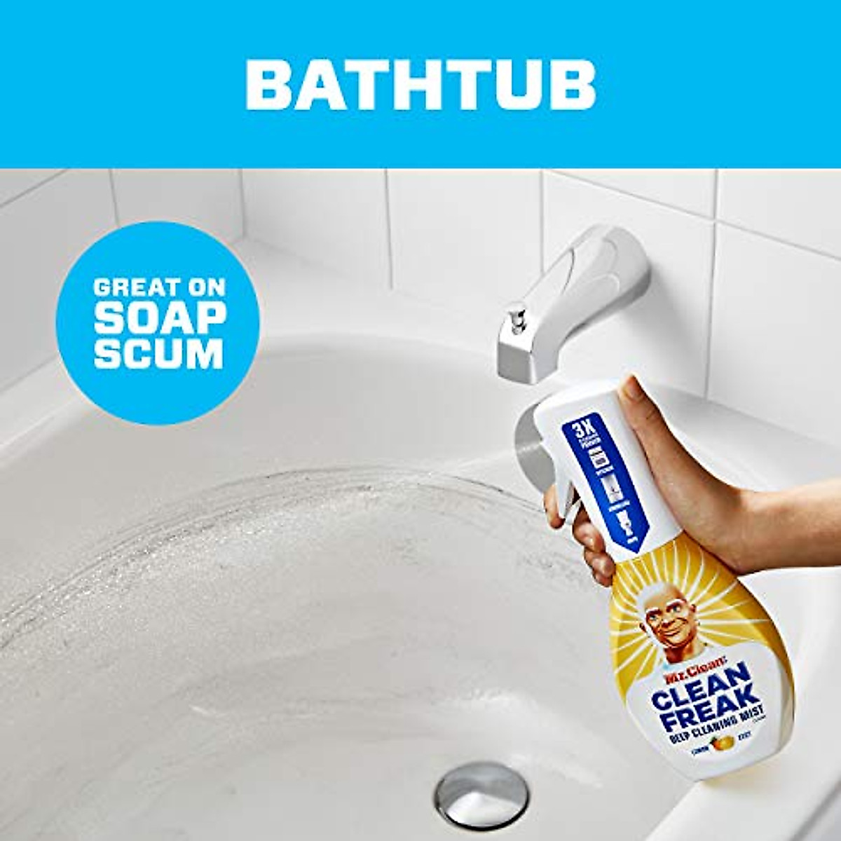 Mr. Clean, Deep Cleaning Mist Multi-Surface Spray, Lemon Zest Scent Refill, 1 Count, 16 Fl Ounce