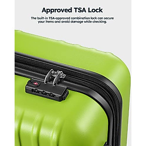 3 Piece Luggage Set Expandable (Only 24" & 28"), Hard Suitcase Set with Spinner Wheels and TSA Lock, Travel Luggage Set (Green Lime)