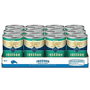 Blue Buffalo Freedom Grain Free Natural Adult Wet Dog Food, Lamb 12.5oz cans (Pack of 12)