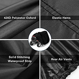 Riding Lawn Mower Cover - Heavy Duty 420D Polyester Oxford Waterproof, UV Protection Universal Fit & Cover Storage Bag-Black