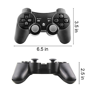 JAMSWALL Controller for PS3, Wireless Bluetooth Controller Gamepad Joystick, Double Vibrating Controller for Sony Playstation 3 with Charger Cable Cord Thump Grips
