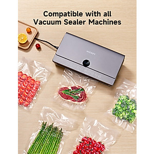 HiCOZY Vacuum Sealer Bags 100 Count 8”x12” for Food Storage, Pre-Cut BPA Free Bag for Meal Prep or Sous Vide Cooking, Safe to Microwave, Dishwasher, Boil, or Freeze