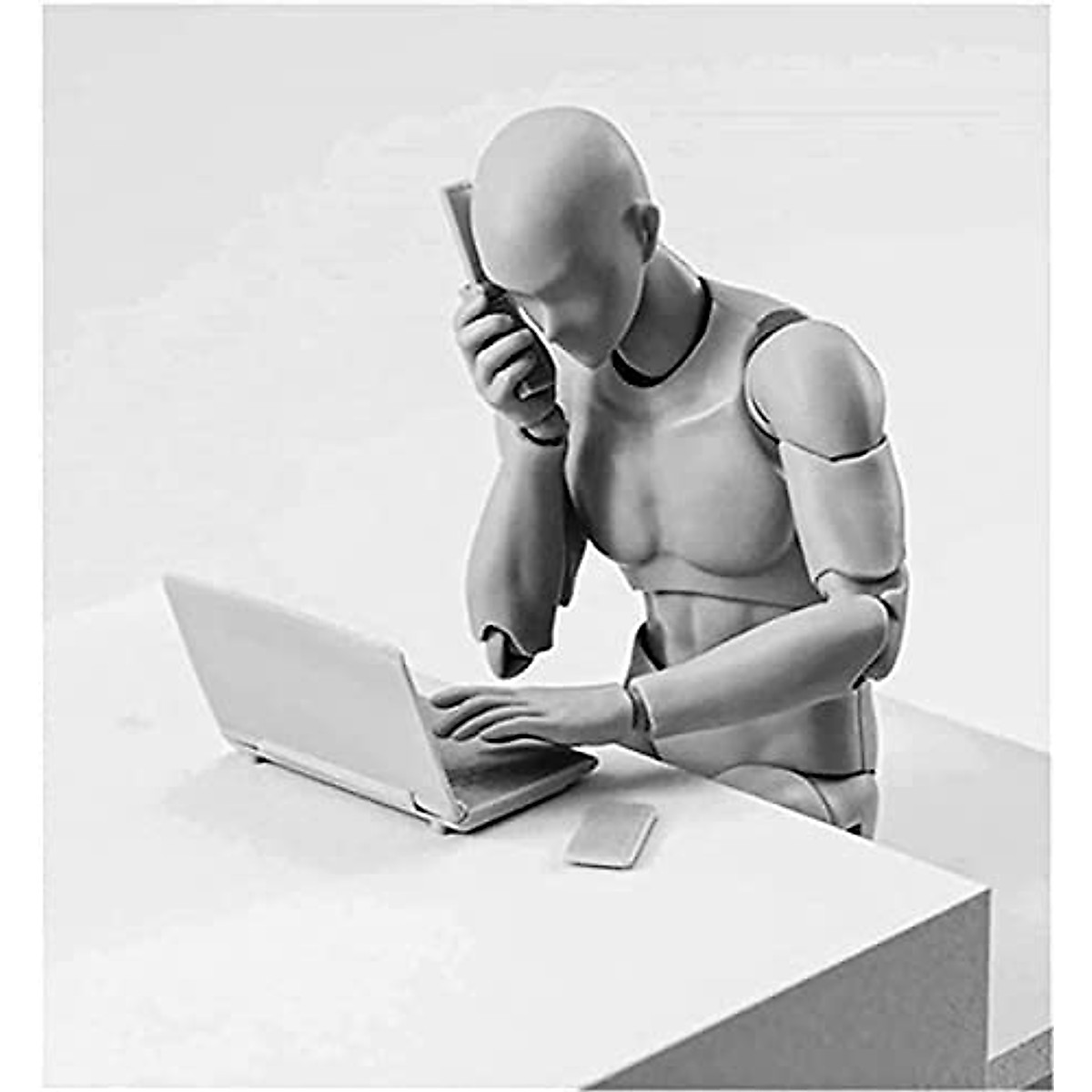 CUYUFIA Action Figures Body-Kun DX & Body-Chan DX PVC Model SHF(Grey Color) with Box Drawing Figure Models for Artists (Male+Female)