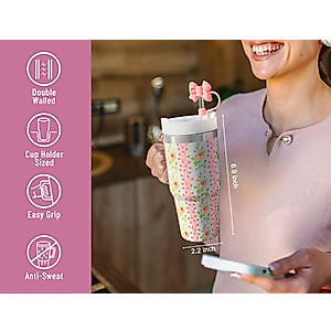 DLOCCOLD 16 oz Stainless Steel Tumbler with Lid and Straw, Double Wall Vacuum Insulated Travel Tumbler with Straw Cover Cap, Reusable Travel Coffee Mug, Cupholder Friendly, Leak Resistant