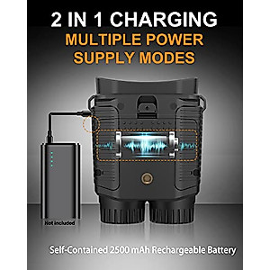 Night Vision Goggles, Mini Night Vision Binoculars with 8X Digital Zoom, Infrared Binoculars for 100% Darkness, 1080P Night Vision Goggles Military Tactical, IP54, Anti-Shake, Video & Audio Recording