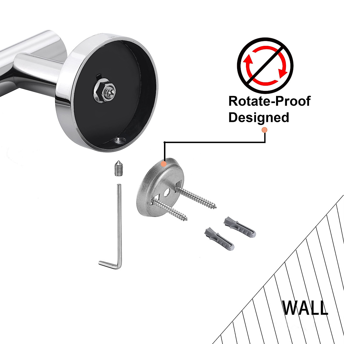 Nolimas Polished Chrome Bath Towel Bar Single Bars Towel Rack Rod Classic Wall Mounted Stainless Steel Bathroom Towel Bar Toilet Kitchen Towel Shelf Single Layer,9inch