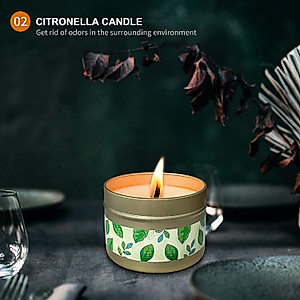 Citronella Candles Outdoor Indoor 2.5oz (Approx. 70.9g) Pack of 6, 100% Soy Wax Candles, for Home Scented Candles, for Party Hiking Camping Patio BBQ Deck Lanai Garden Patio Home1