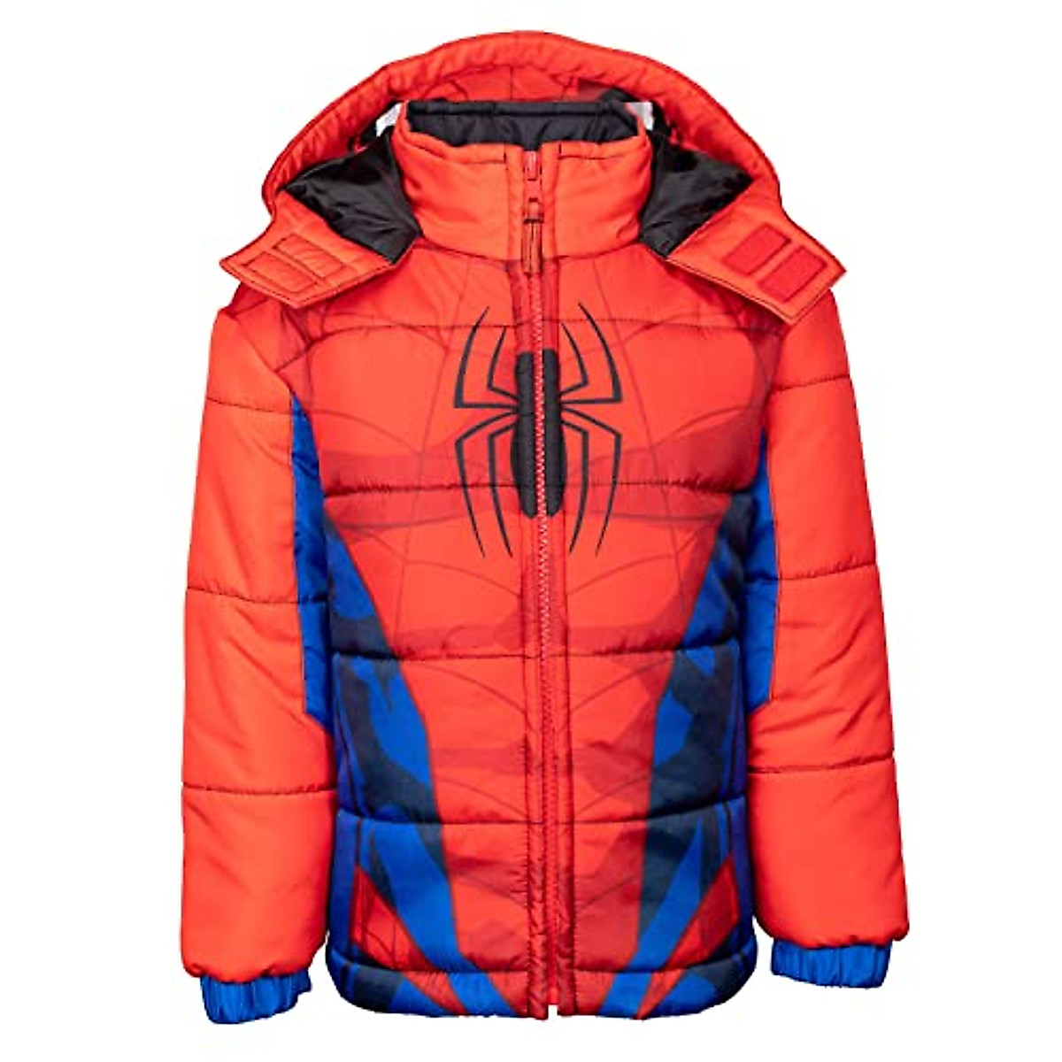 Marvel Avengers Spider-Man Little Boys Winter Coat Puffer Jacket Spider-Man, Red, 6