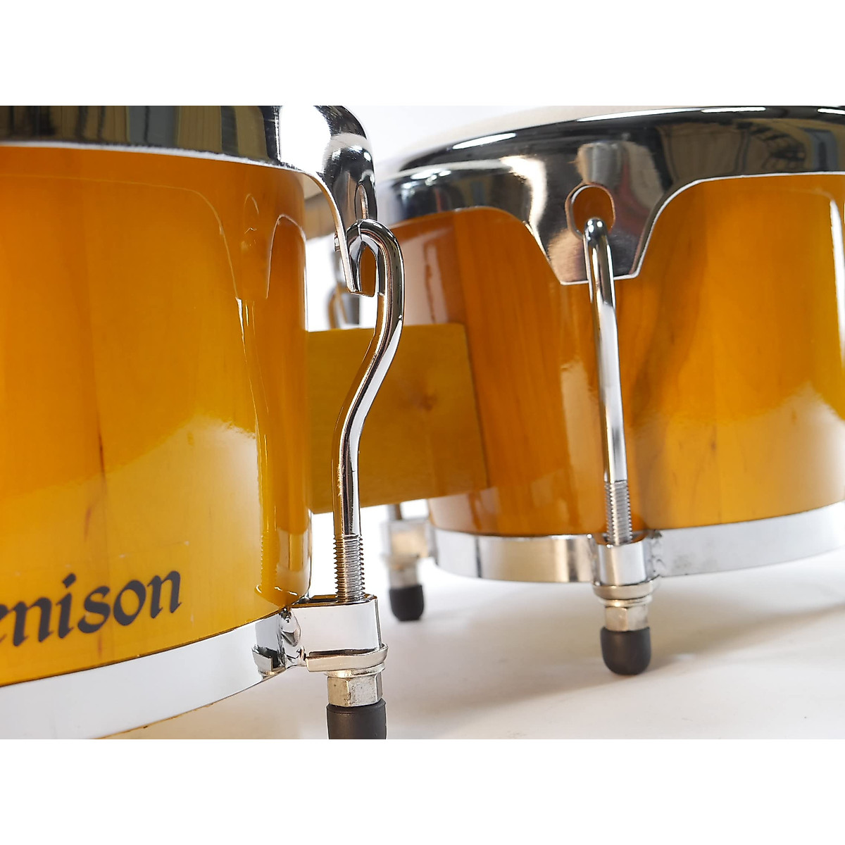 Zenison - BONGO DRUMS 8+9" SET, NATURAL WOOD Dual Bongos WORLD LATIN Percussion