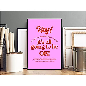Affirmations Preppy Room Decor Aesthetic - 12x16 Inches Unframed Set of 3 Posters for Room Aesthetic - Inspirational Wall Art Room Decor for Teen Girls - Affirmation Wall Decor Living Room - Abstract Wall Art Bedroom - Apartment Decor - Pink Room Decor -