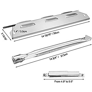 Hisencn Grill Parts Kit for Kenmore 146.34611410, 146.46372610 146.23673310 146.34461410 146.10016510 146.16198211 146.46366610 146.16142210 146.1001751 146.4636561 Grill Burner, Heat Plate, Crossover