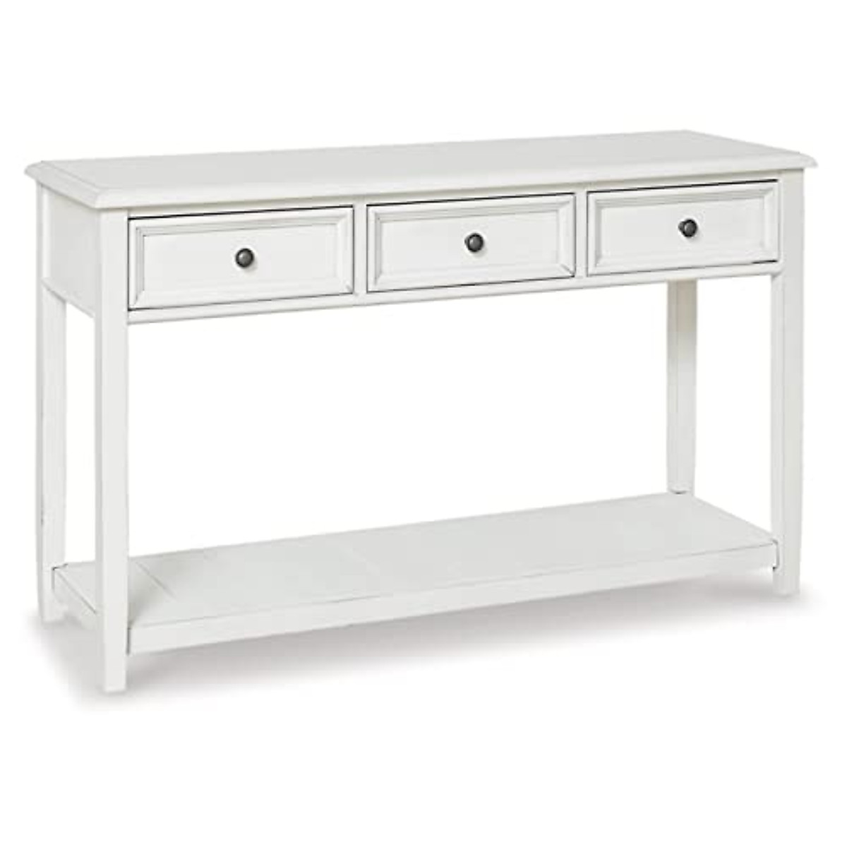 Signature Design by Ashley Kanwyn Farmhouse 3 Drawer Sofa Table, Whitewash