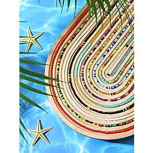 12 Pieces African Waist Beads for Women 48 Inch Layered Belly Body Chain Body Jewelry Colorful Belly Beads Summer Beach Bohemia Body Jewelry for Women
