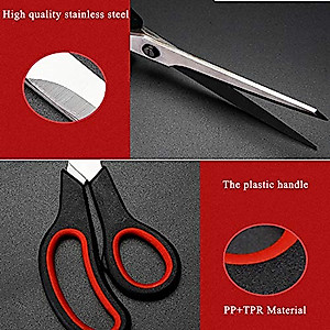Two sets of scissors Sewing fabric scissors 9.5 "soft comfortable handle Sharp titanium coating forged stainless steel scissors Multi purpose tailor paper cutting color office scissors
