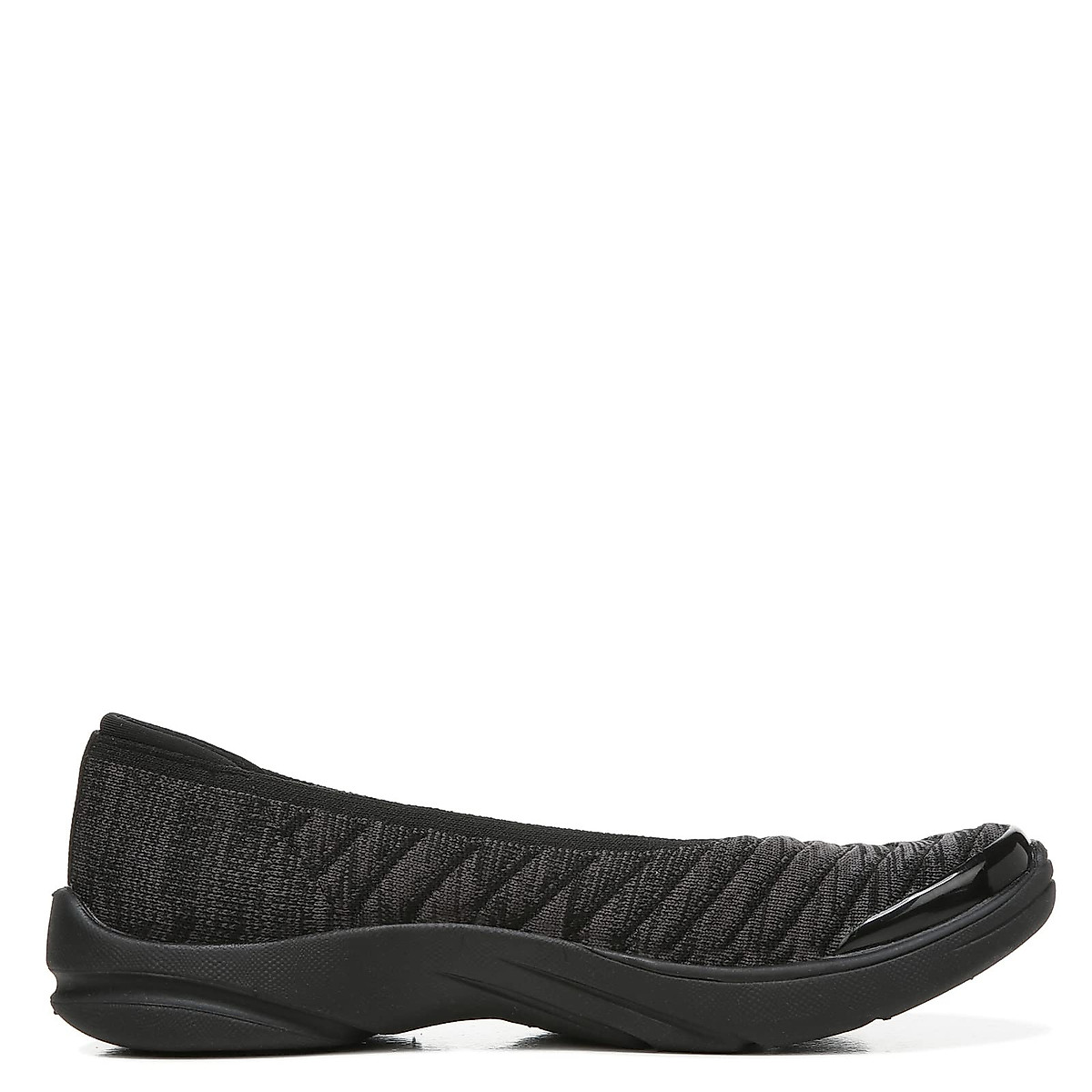 BZees Women's Legato Slip-On Flat Ballet, Black, 8