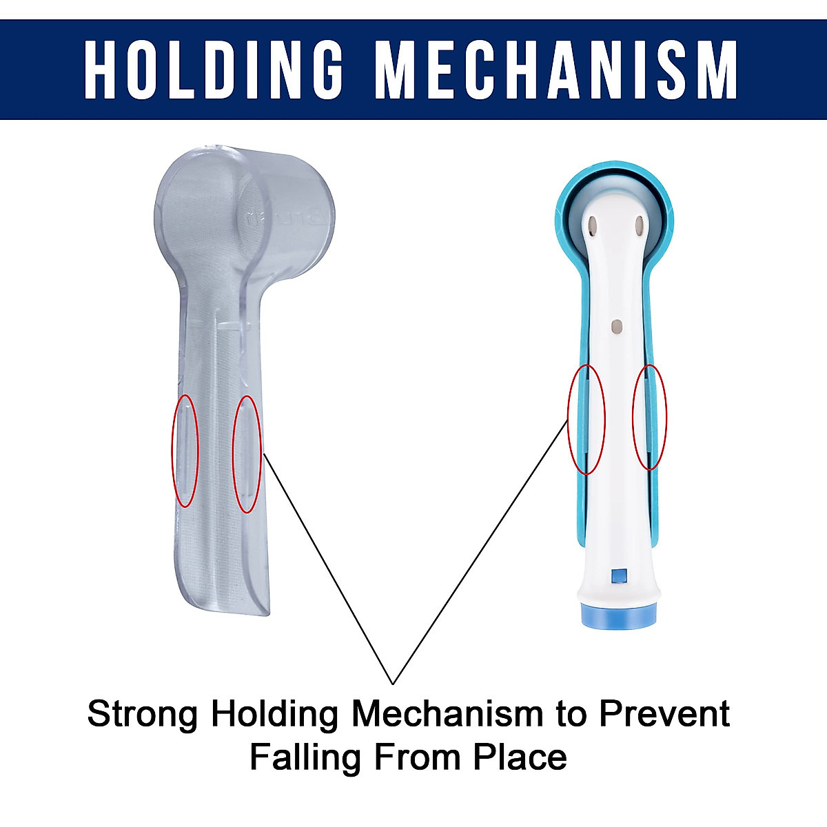 ibrush 4 Pack Protective Cover Cap Compatible with Oral B Replacement Heads, Fits for Cross Action Brush Heads and Pro 500, 1000, 1500 Electric Toothbrushes