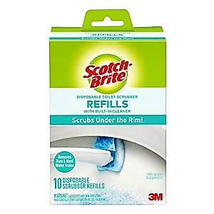 Scotch-Brite Disposable Toilet Scrubber Refills, Removes Rust & Hard Water Stains, 10 Disposable Refills