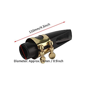 Jiayouy Tenor Sax Saxophone Mouthpiece with One Reed Golden Plated Ligature and Plastic Cap