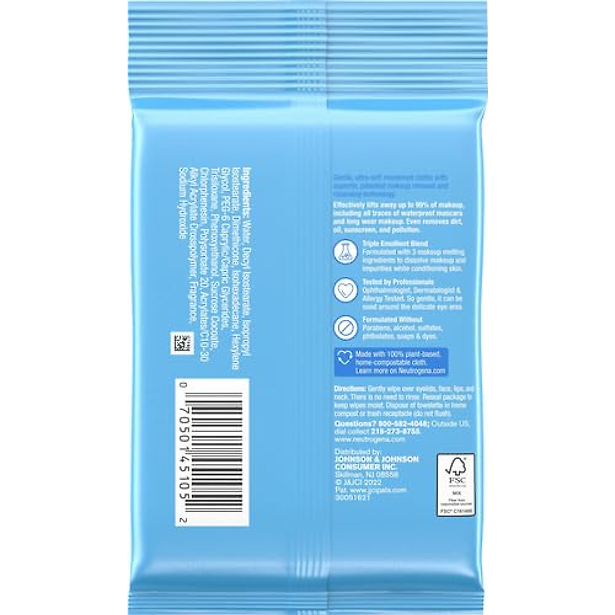 Neutrogena Make-Up Remover Cleansing Towelettes, 7 Count, Packaging May Vary