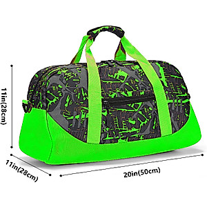 Stumdo Kids Overnighter Duffel Bags for kids, Carry-On Size & Ideal for School Practice or Overnight Travel Weekender Tote for Travel Gym Sport bag for Boys & Girls (11fglv)