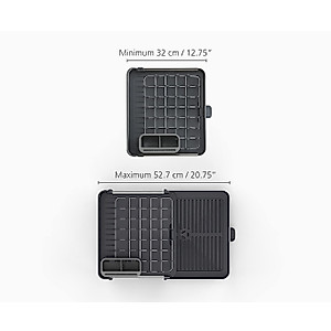 Joseph Joseph Stainless-Steel Extendable Dual Part Dish Rack Non-Scratch and Movable Cutlery Drainer and Drainage Spout, One-size, Gray