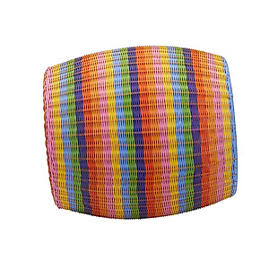 Household Essentials Handwoven Resin Barrel Side Table, Multicolor