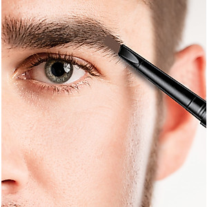 Gentlehomme Mens Eyebrow Pencil Light Brown, Easily Shape Define Fill Eyebrows and Beard, 2 in 1 brush and ultra-thin pencil, Waterproof Smudge Proof Sweatproof, Durable and Long Lasting (Light Brown)