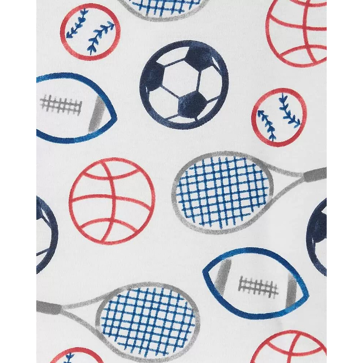 Carter's 4 Piece Pajama Set (Red/White Soccer, 4T)